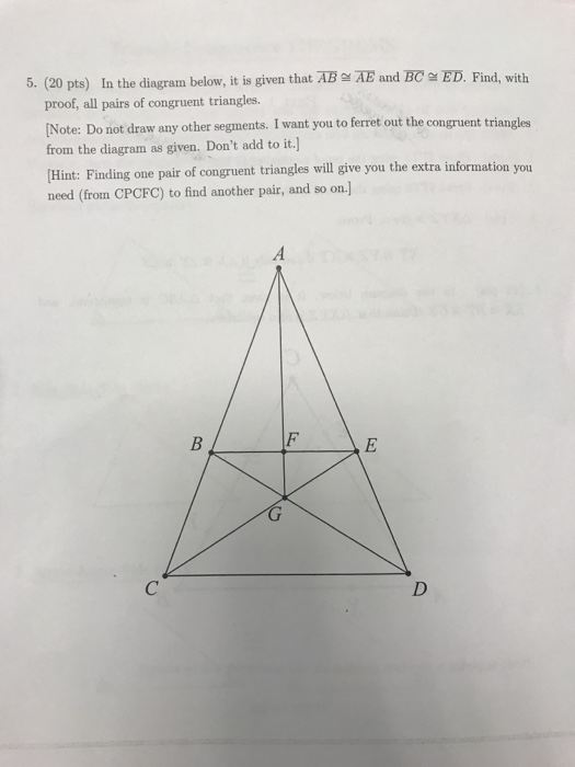 Solved 5. (20 pts) In the diagram below, it is given that AB | Chegg.com