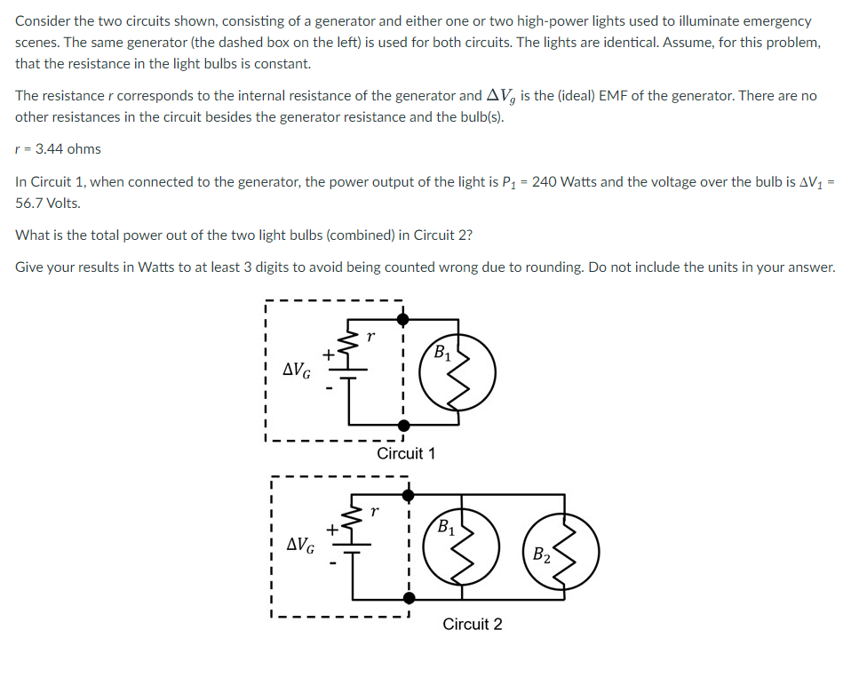 Solved Consider the two circuits shown, consisting of a | Chegg.com