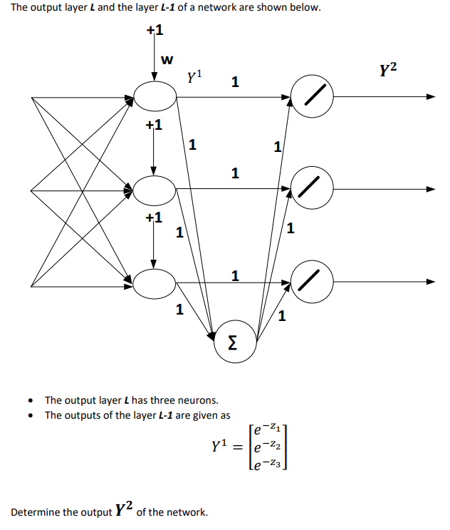 Solved The output layer L and the layer L−1 of a network are | Chegg.com