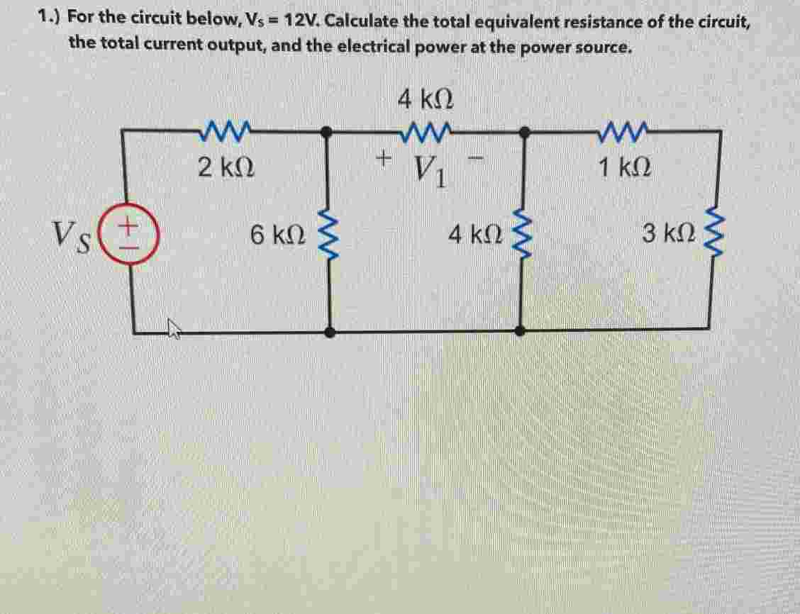 Solved 1.) ﻿For the circuit below, \( | Chegg.com
