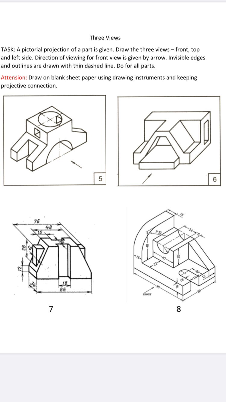 Solved Specify the drawing number of the part obtained from | Chegg.com