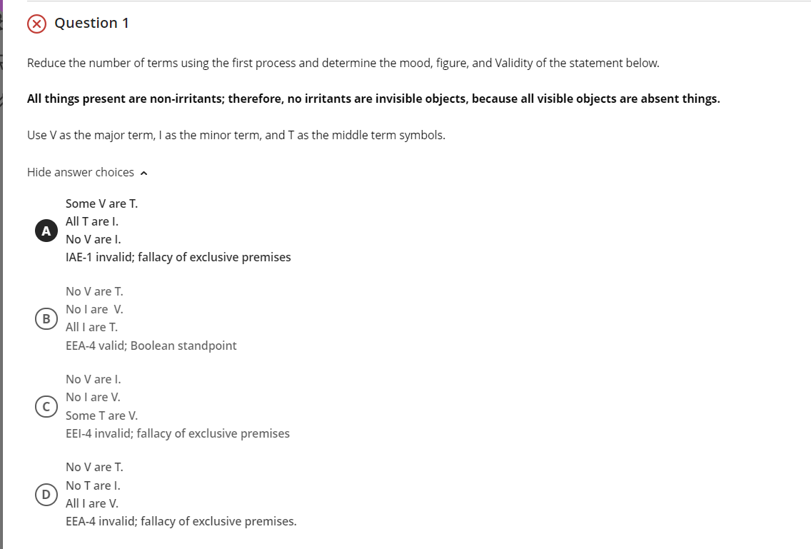 Solved Question 1 Reduce the number of terms using the first | Chegg.com
