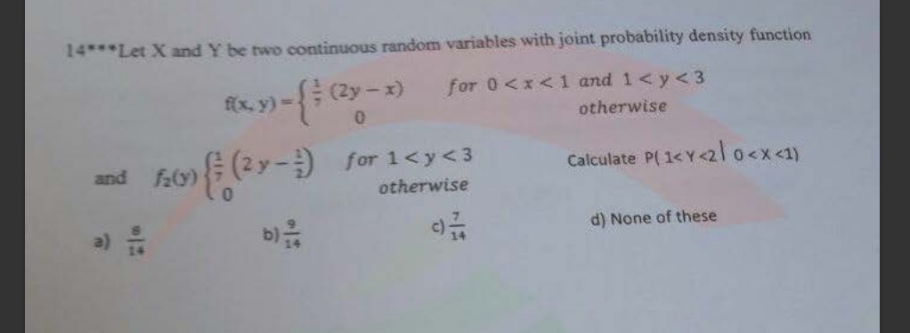 Solved \\( 14 * * \\) Let \\( \\mathrm{X} \\) and \\( | Chegg.com