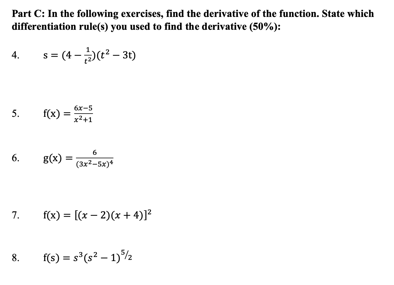 Solved Part C: In the following exercises, find the | Chegg.com