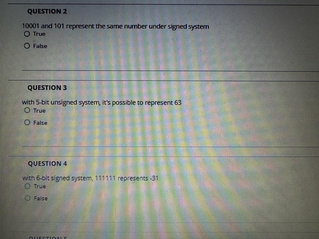 Solved 10001 and 101 represent the same number under signed | Chegg.com