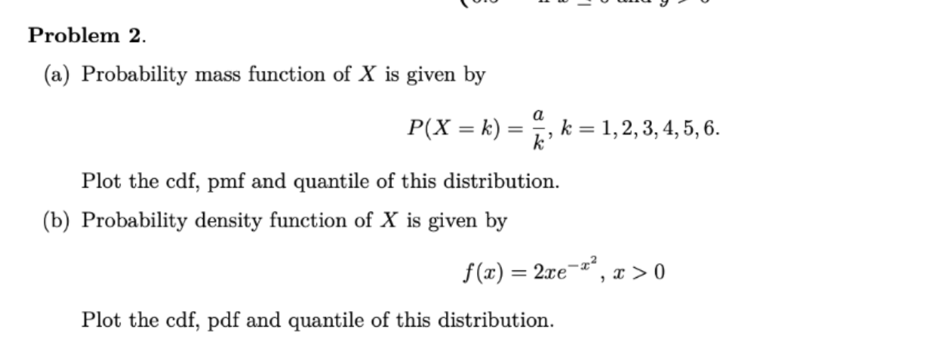 Solved (a) Probability mass function of X is given by | Chegg.com