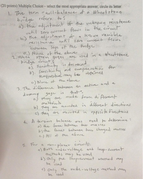 Solved (20 points) Multiple Choice -select the most | Chegg.com