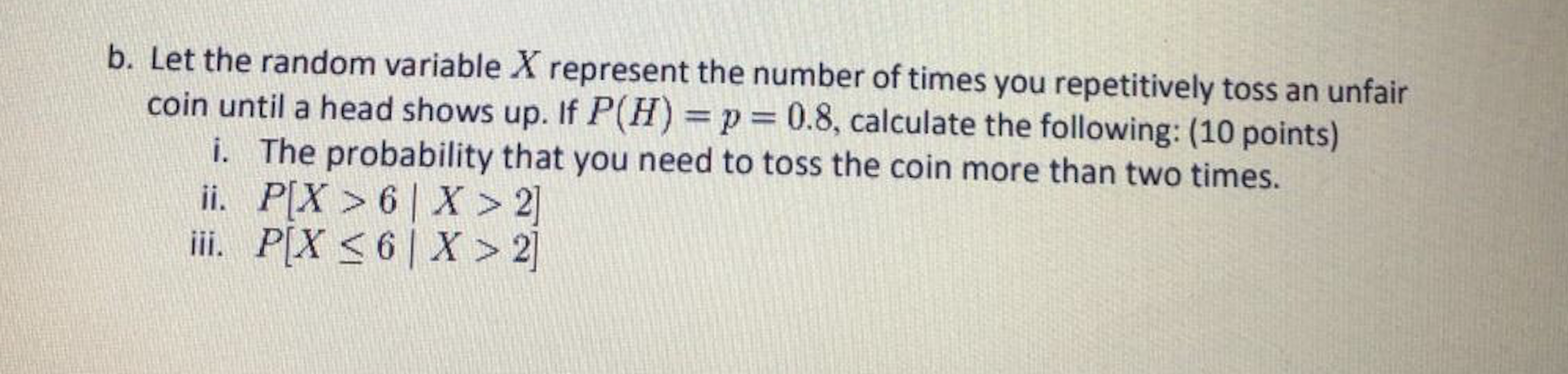 Solved b. Let the random variable X represent the number of | Chegg.com