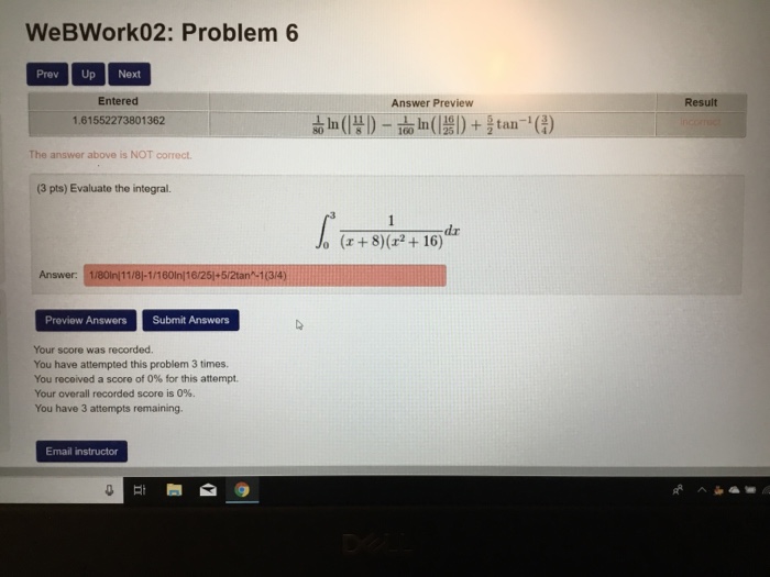 Solved WeBWork02: Problem 6 Prev Up Next Entered Answer | Chegg.com