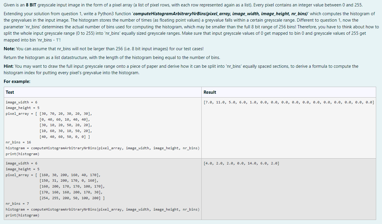 Solved Given is an 8 BIT greyscale input image in the form | Chegg.com