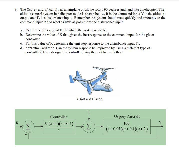 3. The Osprey aircraft can fly as an airplane or tilt | Chegg.com