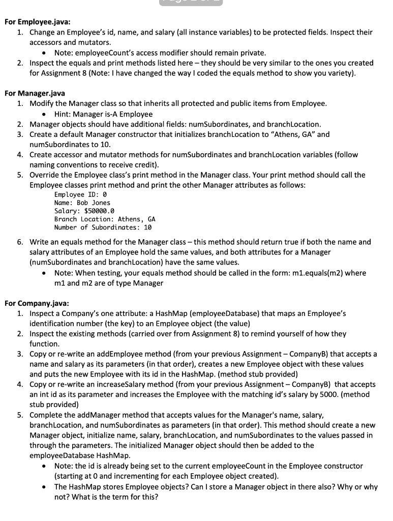 Solved For this assignment, you are given three classes, | Chegg.com