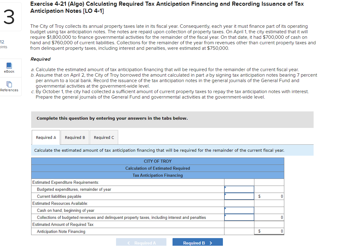 Solved Exercise 4-21 (Algo) Calculating Required Tax | Chegg.com
