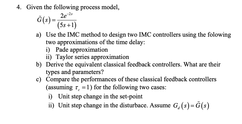 4. Given the following process model, | Chegg.com