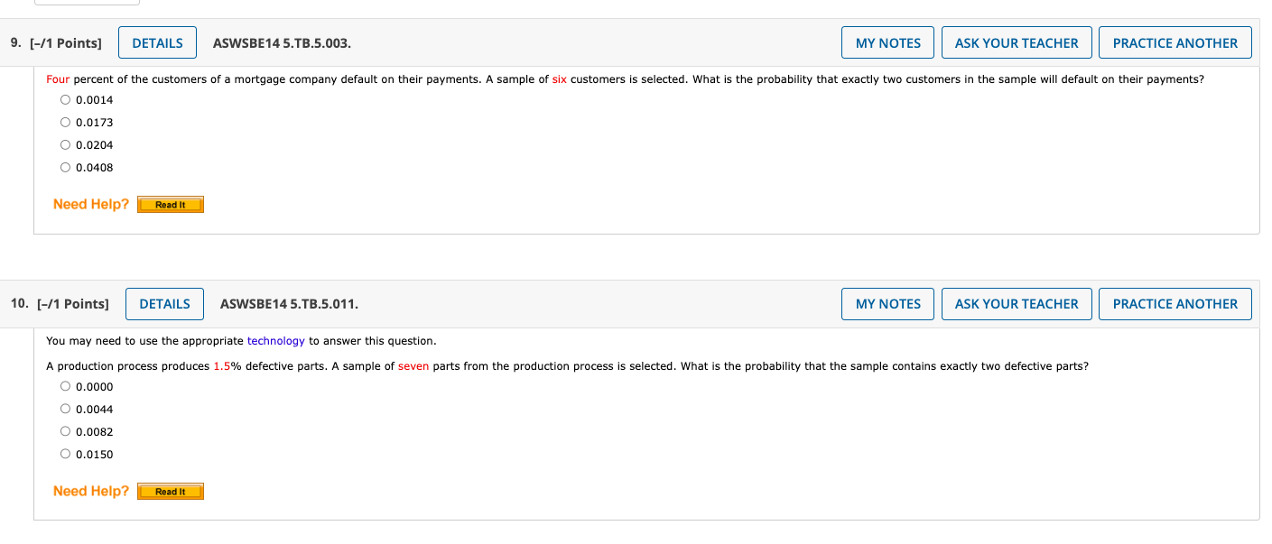 Solved 0.0014 0.0173 0.0204 0.0408 0. [-/1 Points ] ASWSBE14 | Chegg.com