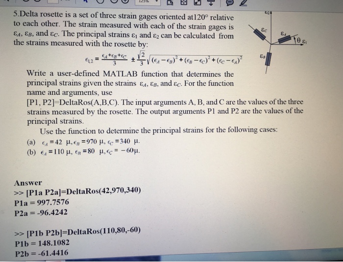 Solved Delta rosette is a set of three strain gages oriented | Chegg.com