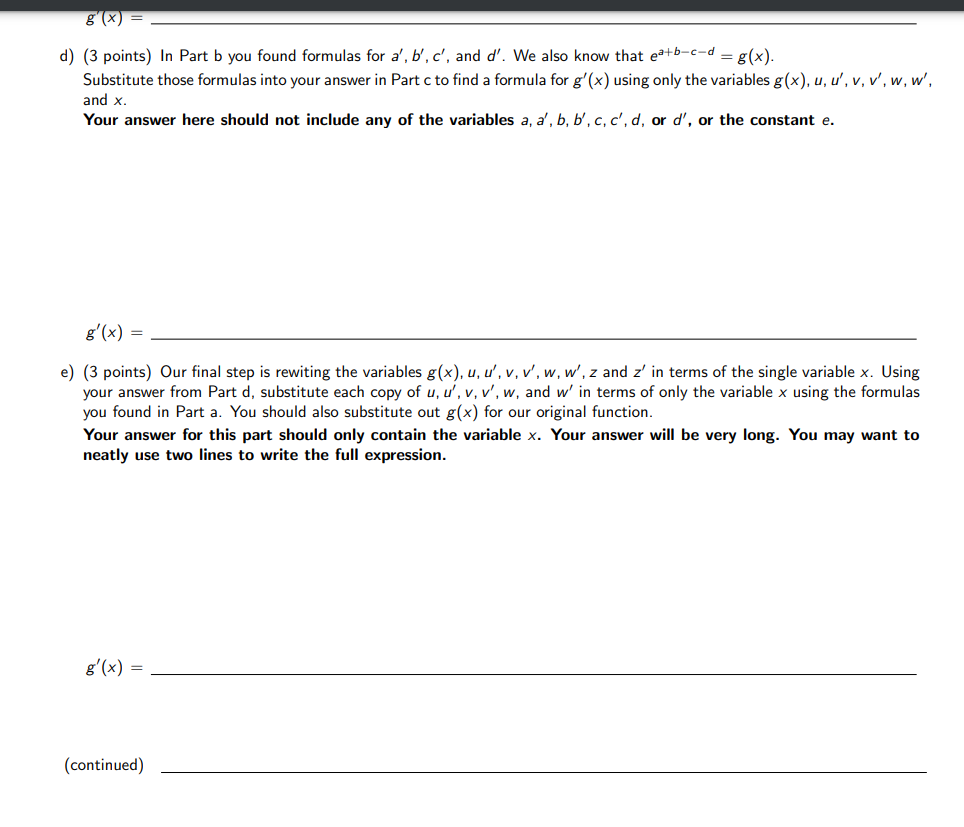 Solved roblem 1: Guided Derivative Calculation (38 points) | Chegg.com