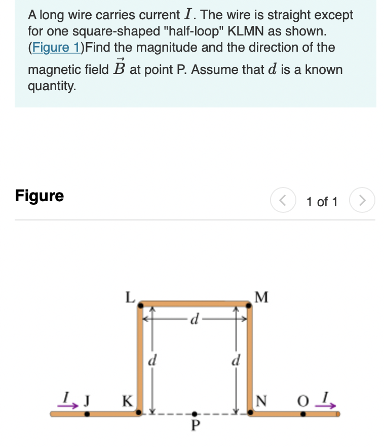 Solved A long wire carries current I. The wire is straight | Chegg.com