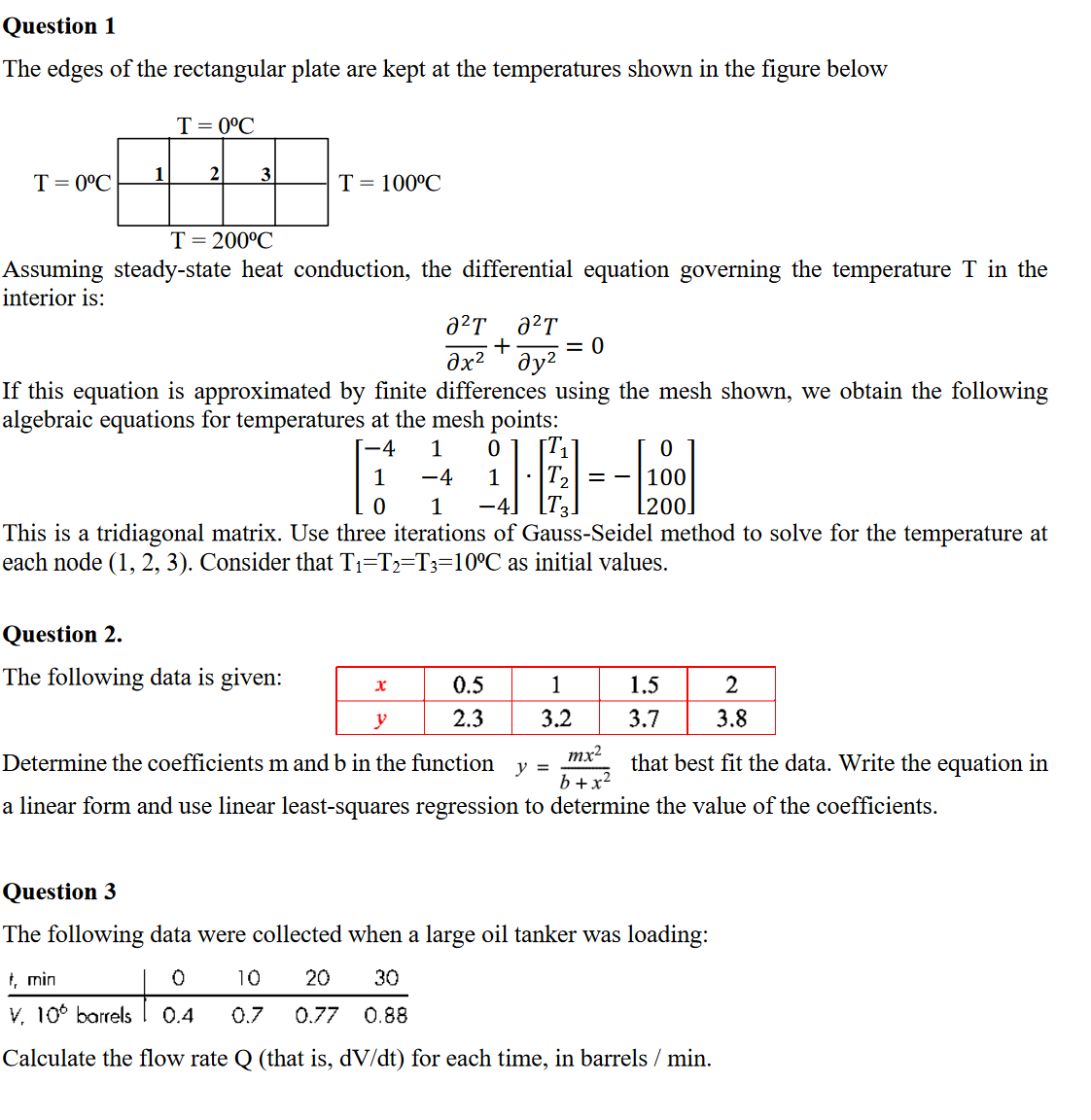 Solved Question 1The edges of the rectangular plate are kept | Chegg.com