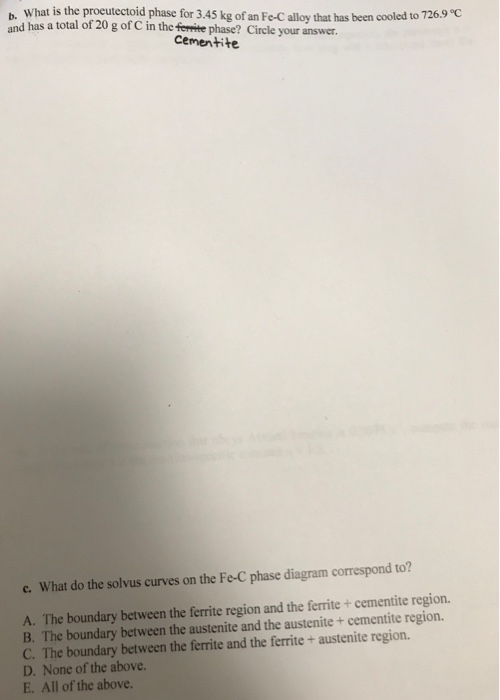 Solved What is the proeutectoid phase for 3.45 kg of an Fe-C | Chegg.com