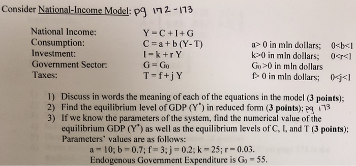 Solved Consider National-Income Model: p n2-113 National | Chegg.com