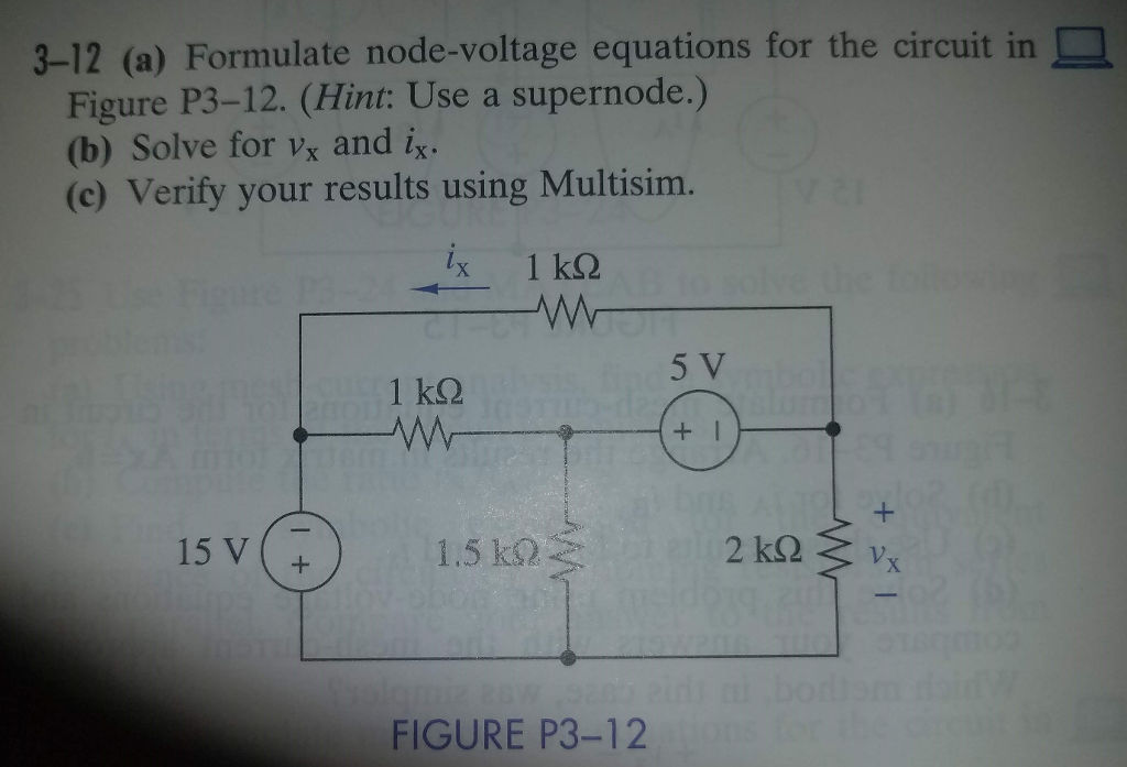 Solved 3-12 (a) Formulate node-voltage equations for the | Chegg.com