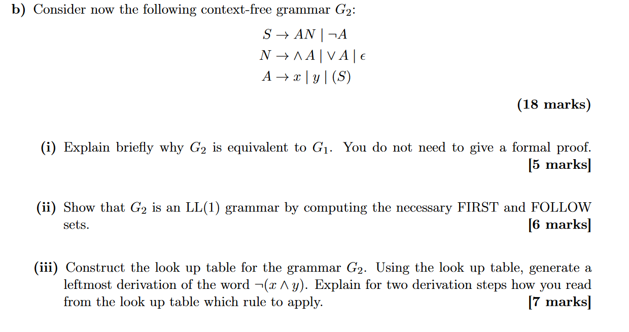 Solved We consider the following context-free grammar G1 : | Chegg.com