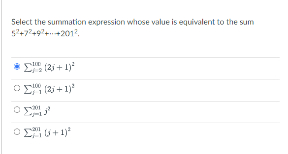 Solved Select the summation expression whose value is | Chegg.com