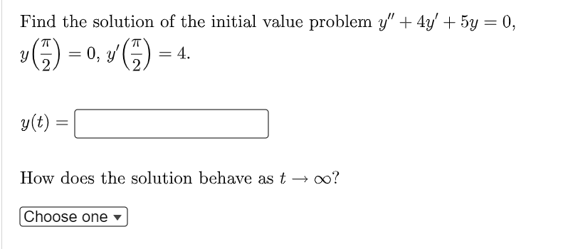 Solved Find the solution of the initial value problem y" + | Chegg.com