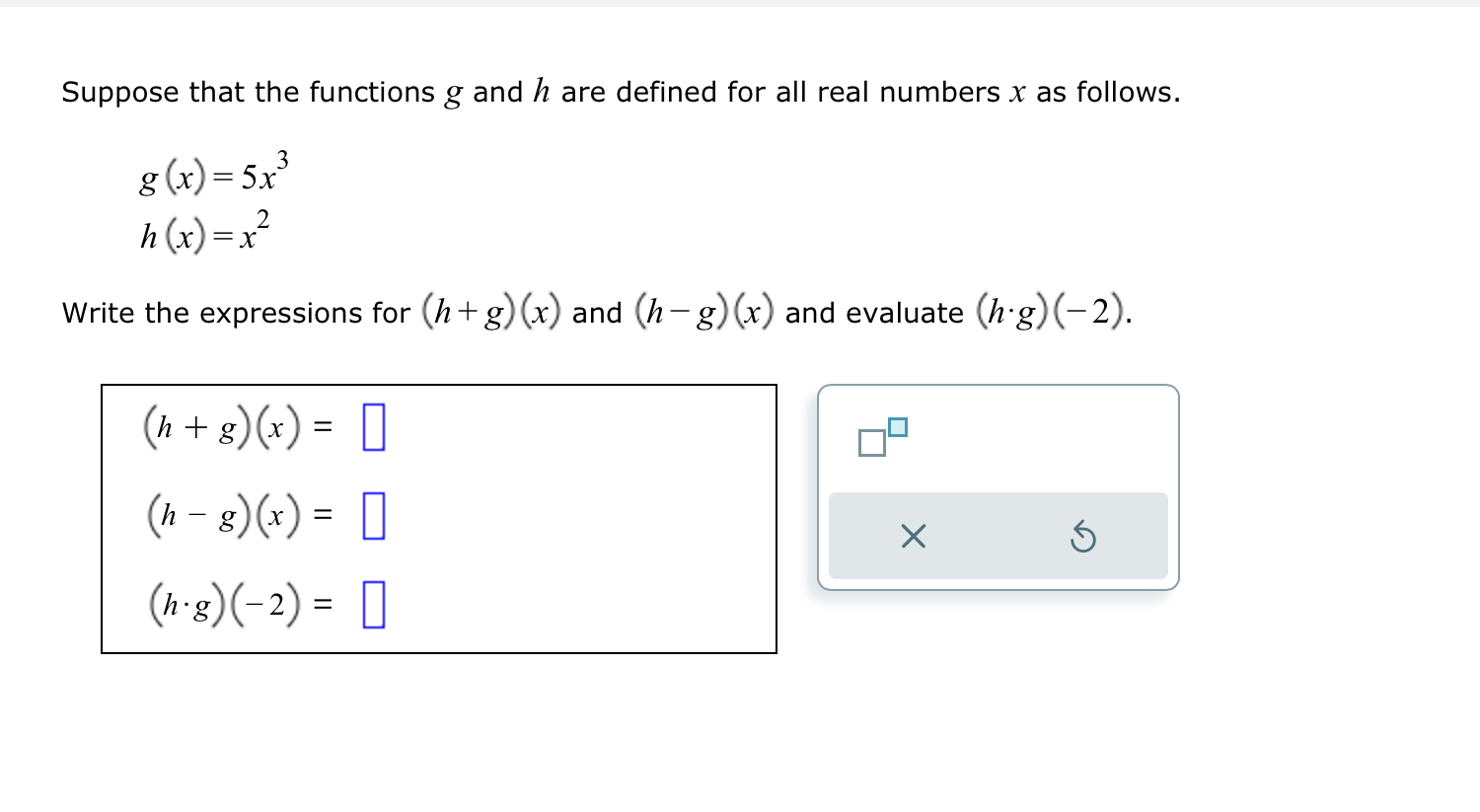 Solved Suppose that the functions g and h are defined for | Chegg.com