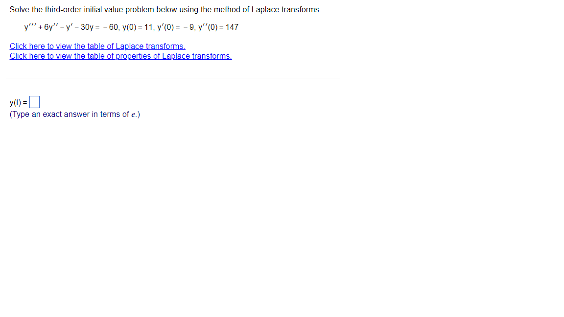 Solved Solve the third-order initial value problem below | Chegg.com