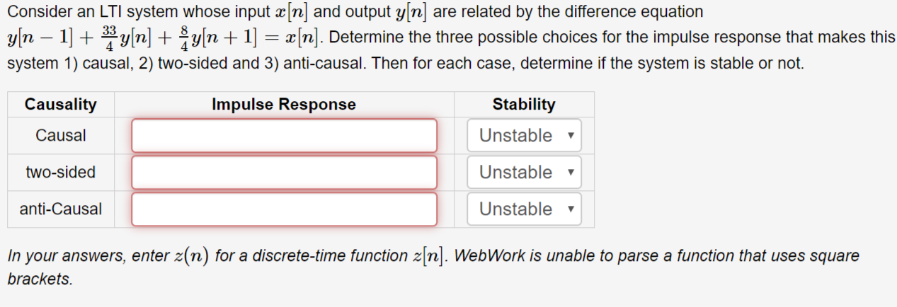 Solved Consider an LTI system whose input x[n] and output | Chegg.com