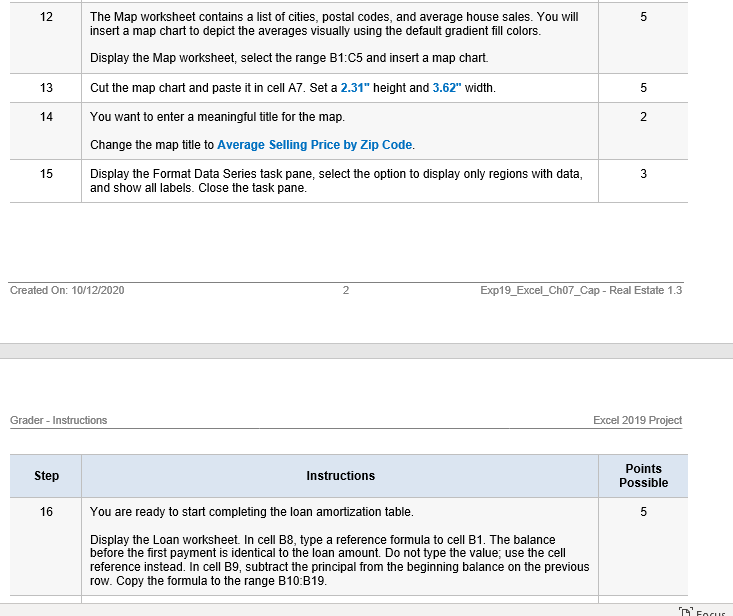 12 5 13 5 The Map worksheet contains a list of | Chegg.com