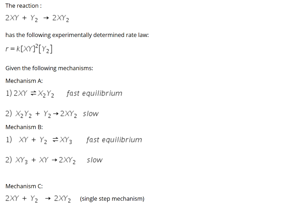 Solved The reaction: has the following experimentally | Chegg.com