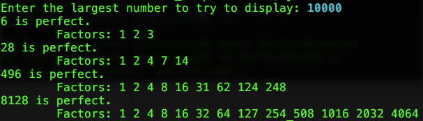 Solved Perfect Numbers We consider an integer number as a | Chegg.com