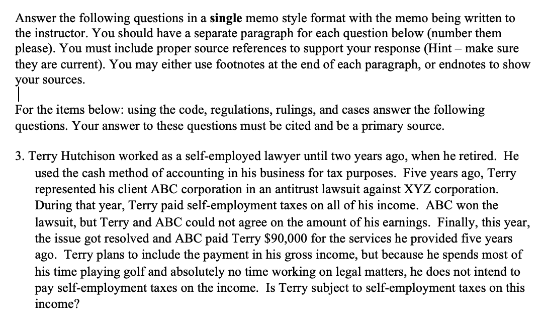 Answer the following questions in a single memo style | Chegg.com