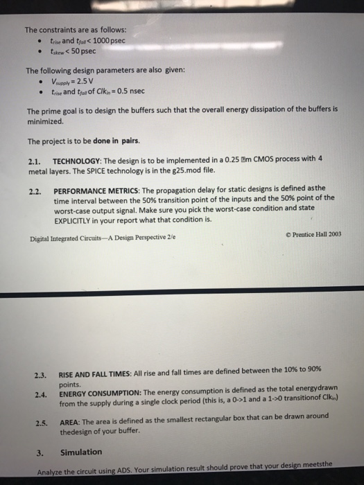 Design Project: Optim a Cock Driver 1. Clock Drivers | Chegg.com