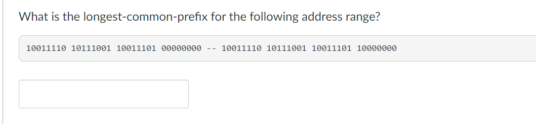 Solved What is the longest-common-prefix for the following | Chegg.com