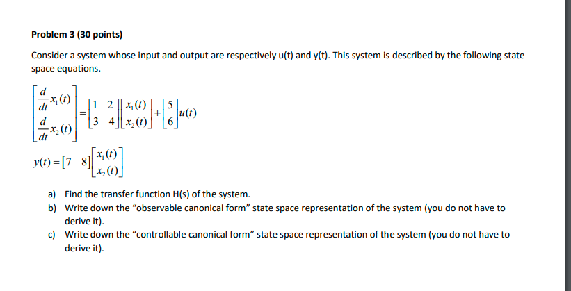 Solved Problem 3 30 Points Consider A System Whose Input 6194