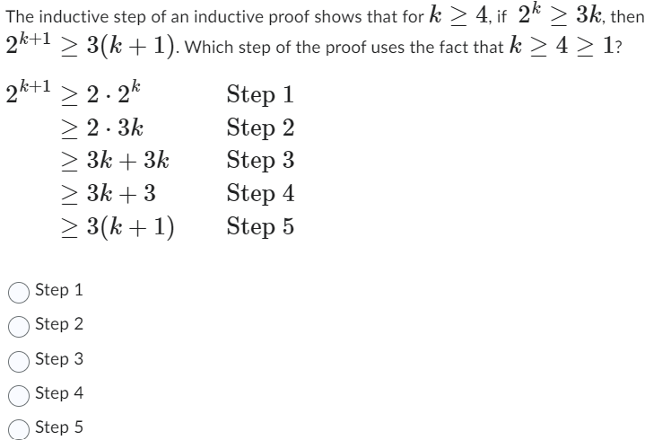 Solved The Inductive Step Of An Inductive Proof Shows That