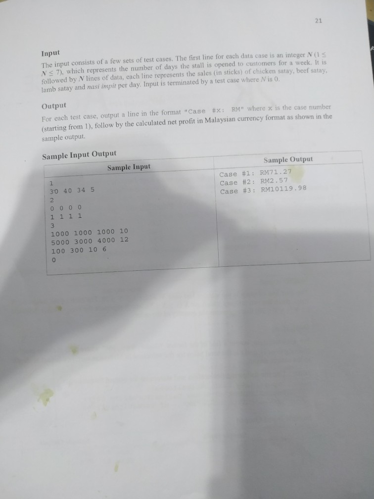 Solved WAK SANI SATAY3 Input Standard input Output Standard | Chegg.com