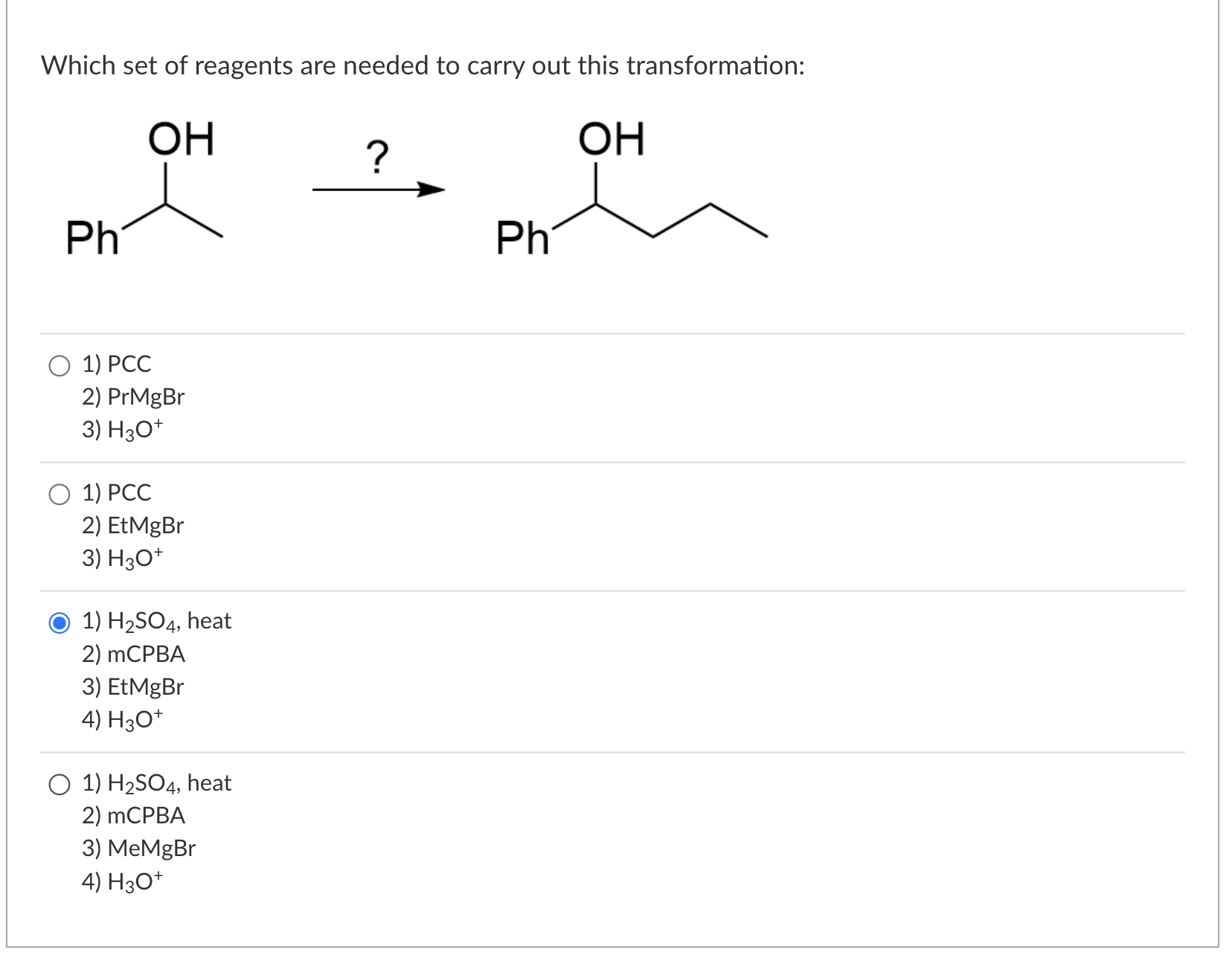 Solved Which set of reagents are needed to carry out this | Chegg.com