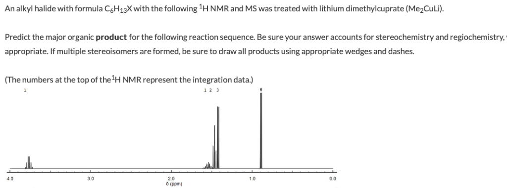 Solved An alkyl halide with formula CgH13X with the | Chegg.com