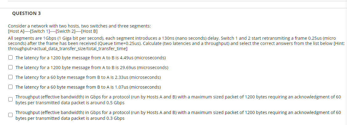Solved QUESTION 3 Consider a network with two hosts, two | Chegg.com