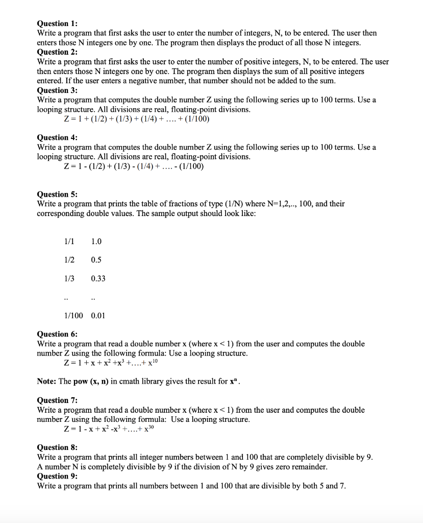 Solved Question 1: Write a program that first asks the user | Chegg.com