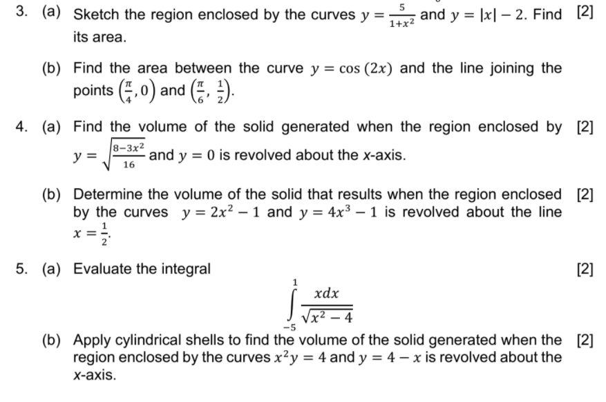 Solved 3 3. (a) Sketch the region enclosed by the curves y = | Chegg.com