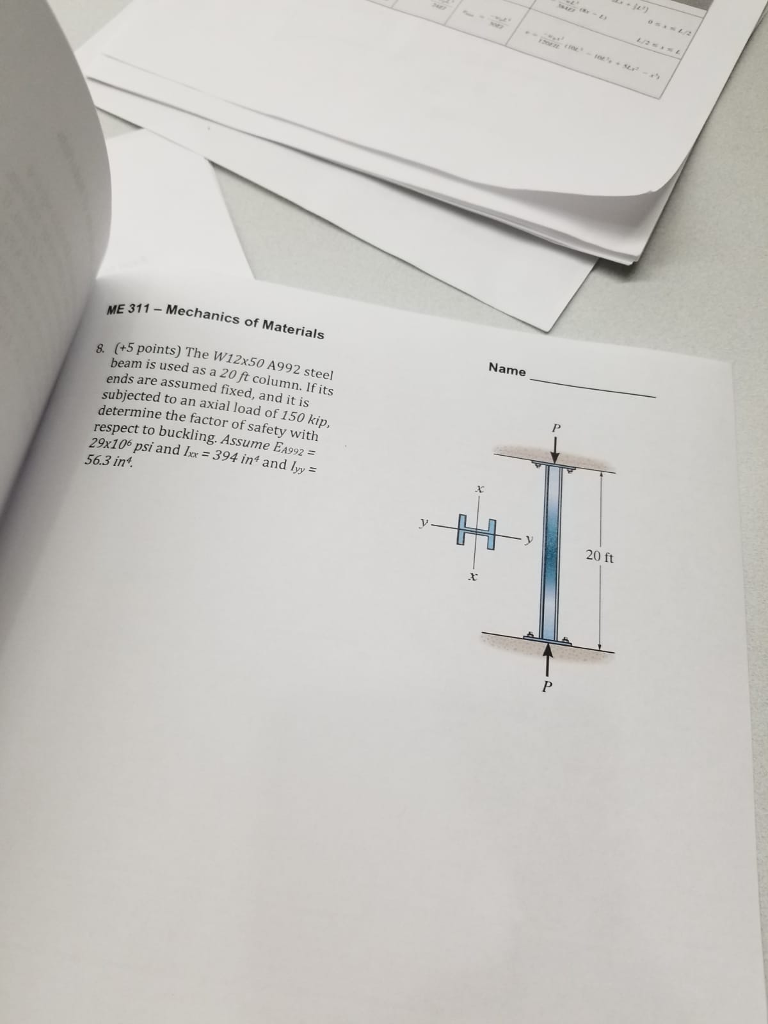Solved 1- Mechanics of Materials (+5 points) The W12x50 A992 | Chegg.com