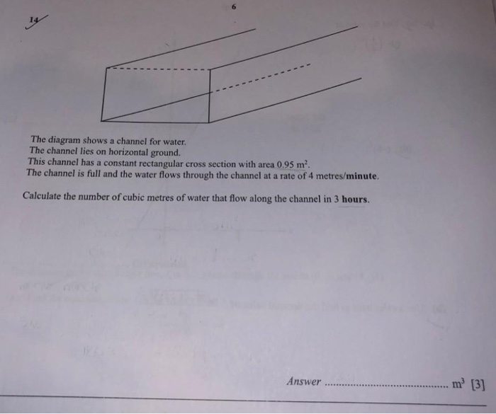 Solved The diagram shows a channel for water The channel | Chegg.com