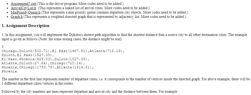 Solved • Assignment7.cpp (This is the driver program. More | Chegg.com