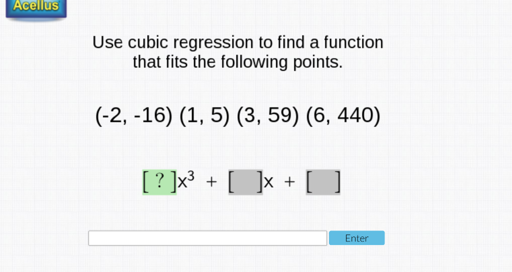 Solved Acellus Use cubic regression to find a function that | Chegg.com